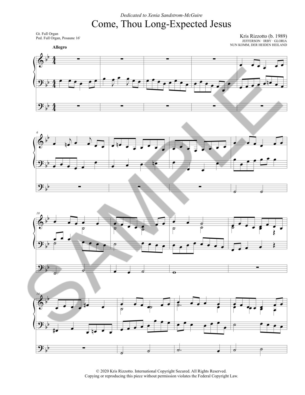 Organ Compositions - Dr. Kris Rizzotto